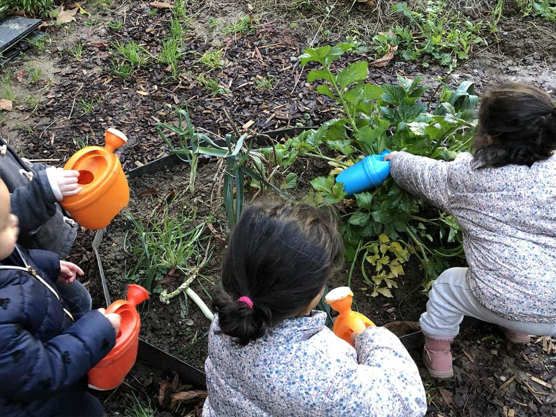 The children of the Villiot collective crèche compost their vegetable ...